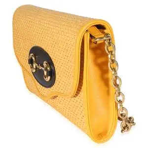 Gucci Raffia Horsebit 1955 Shoulder Bag