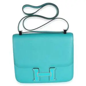 Hermès Constance 24 Bag In Bleu Paon Menthe Epsom Leather With Silver-tone Hardware - Blue