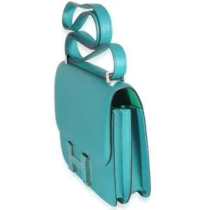 Hermès Constance 24 Bag In Bleu Paon Menthe Epsom Leather With Silver-tone Hardware - Blue