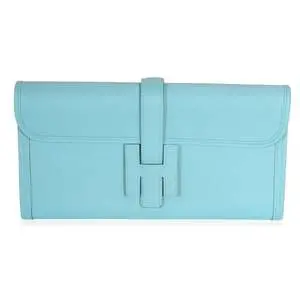 Hermès Bleu Saint Cyr Swift Jige Elan 29 Clutch - Blue
