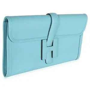 Hermès Bleu Saint Cyr Swift Jige Elan 29 Clutch - Blue
