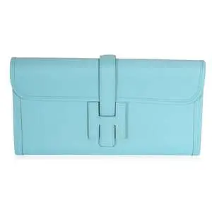 Hermès Bleu Saint Cyr Swift Jige Elan 29 Clutch - Blue