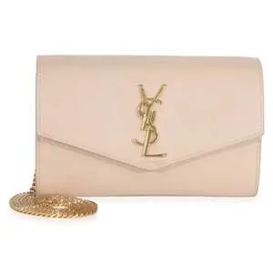 Saint Laurent Uptown Chain Wallet - Beige