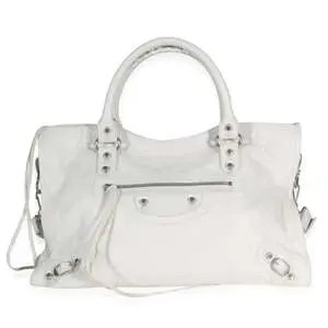 Balenciaga Optic Agneau Arena Le City Bag - White