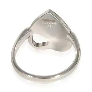 Gucci Sterling Silver Trademark Heart Cutout Ring