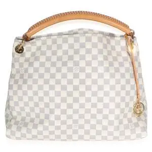LOUIS VUITTON Louis Vuitton Damier Azur Canvas Artsy MM Top Handle Bag White