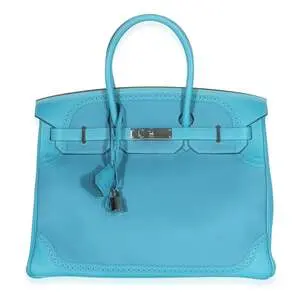 Hermès Birkin 35 Togo Leather Handbag - Blue