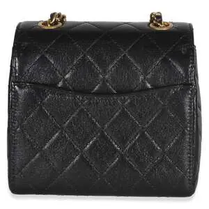 Chanel Quilted Goatskin Square Flap Bag - Black