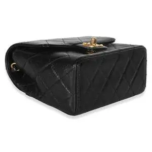 Chanel Quilted Goatskin Square Flap Bag - Black