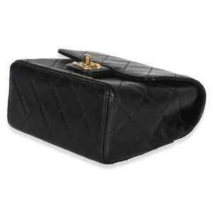 Chanel Quilted Goatskin Square Flap Bag - Black