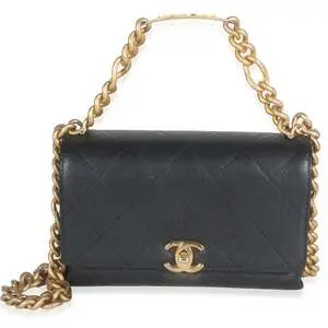 CHANEL Chanel Quilted Caviar Mini Flap Bag With Chain Strap