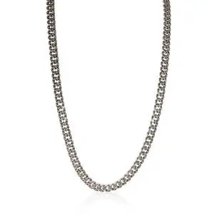 David Yurman Sterling Silver Diamond Curb Chain Necklace - Sterling_silver
