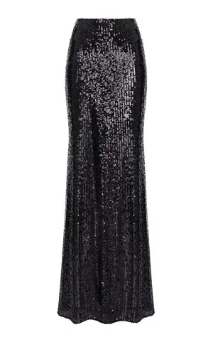 AURELIANA Siren Sequin Maxi Skirt - Black