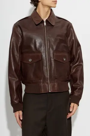 A.p.c. Leather Bomber Jacket