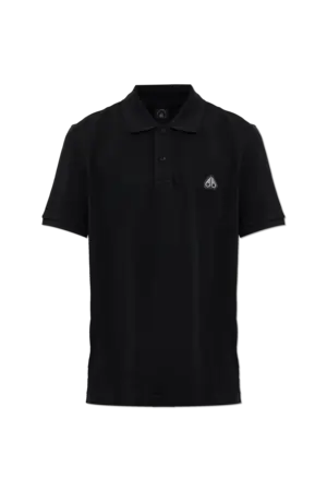 Moose Knuckles Polo Shirt With Applied Logo - Black