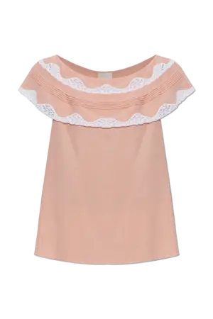 Posse Tabitha" Top In Tencel With Ruffle Detail - Pink
