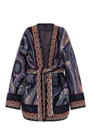 Etro Patterned Cardigan With Belt - Multicolour