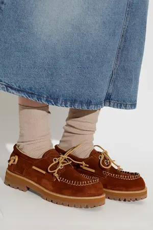 Moschino Suede Lace-up Flats
