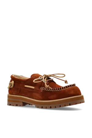 Moschino Suede Lace-up Flats