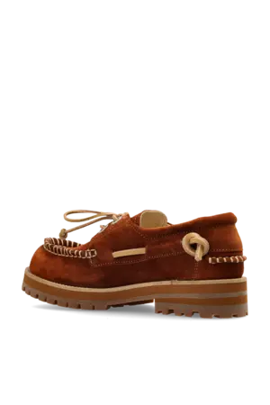 Moschino Suede Lace-up Flats