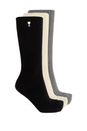AMI Paris Three-pack Of Socks - Multicolour