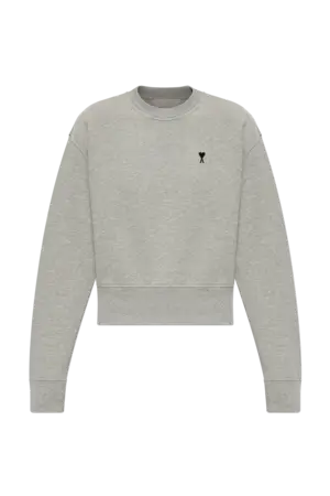 AMI Paris Sweatshirt With Embroidered Logo - Grey