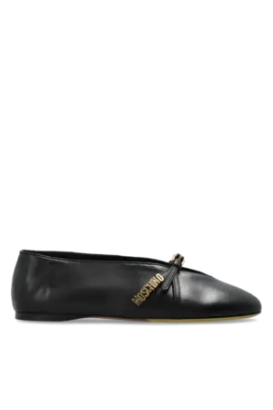 Moschino Leather Ballet Flats - Black