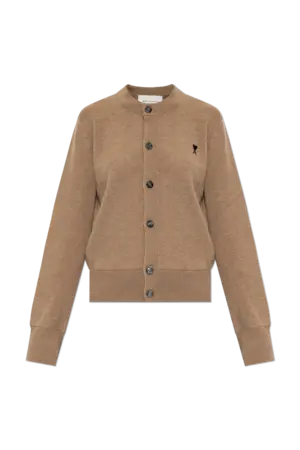 AMI Paris Wool Cardigan - Beige