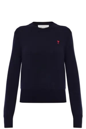 AMI Paris Wool Sweater - Navy Blue