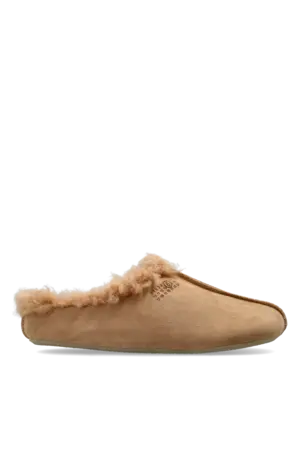 MAISON MARGIELA Suede Slides With Logo - Brown