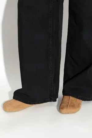 MAISON MARGIELA Suede Slides With Logo
