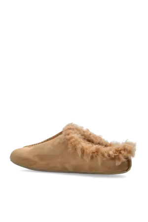 MAISON MARGIELA Suede Slides With Logo