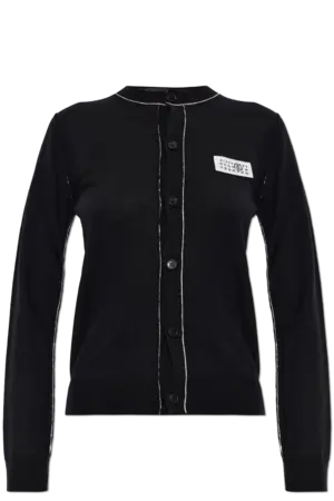 MAISON MARGIELA Cardigan With Decorative Stitching - Black