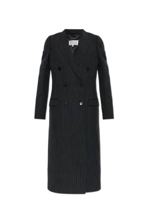 MAISON MARGIELA Double-breasted Wool Coat - Black