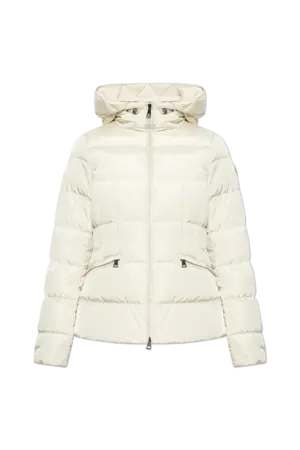 Moncler Avoce' Quilted Down Puffer Jacket With Hood - Cream