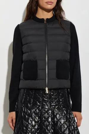 Moncler Cardigan With Quilted Front