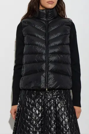 Moncler Cardigan With Mixed Materials