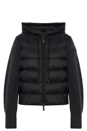 Moncler Cardigan With Quilted Front - Grey