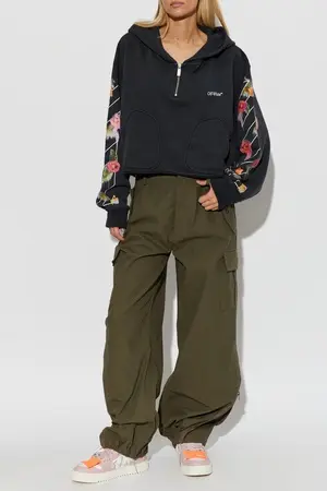 Off-White Cropped Sweatshirt With Logo