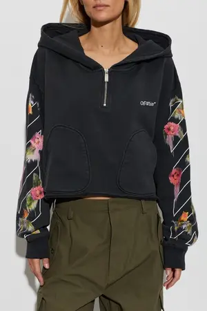 Off-White Cropped Sweatshirt With Logo