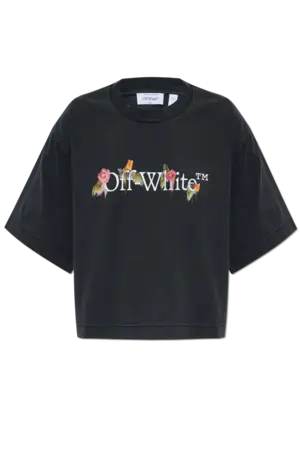 Off-White T-shirt With Logo - Grey