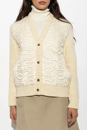 Moncler Cardigan With Quilted Front