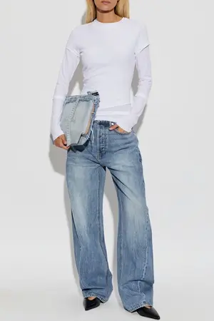 Alexander Wang Long Sleeve T-shirt With Layered Detail - White