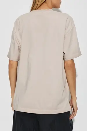 Off-White Loose-fit Cotton T-shirt With Tonal Logo - Cream