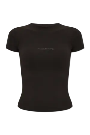 Alexander Wang Ribbed Knit "z" Logo Top - Beige