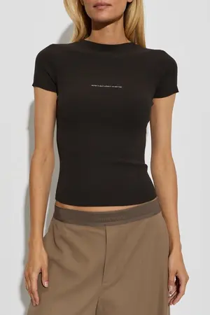 Alexander Wang Ribbed Knit "z" Logo Top