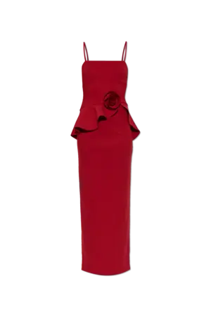 ROTATE BY BIRGER CHRISTENSEN Maxi Dress With Rose Applique And Peplum