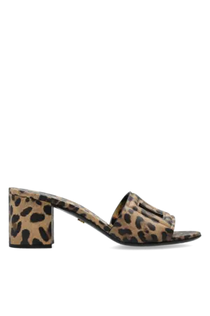 Dolce & Gabbana Heeled Mules ‘dg Cut Out - Brown