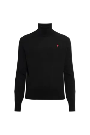 AMI Paris Wool Turtleneck Sweater - Black
