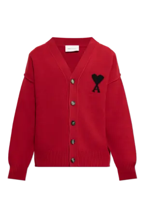 AMI Paris Wool Cardigan - Red